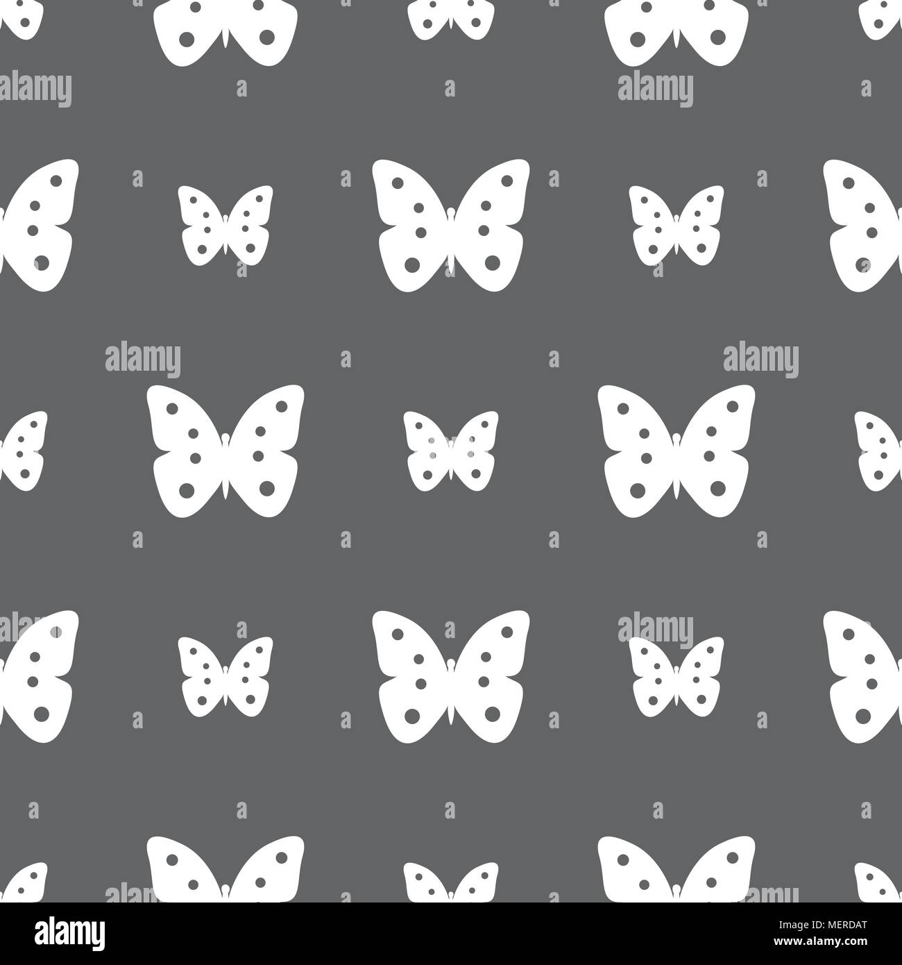 Butterfly sign icon. insect symbol. Seamless pattern on a gray ...