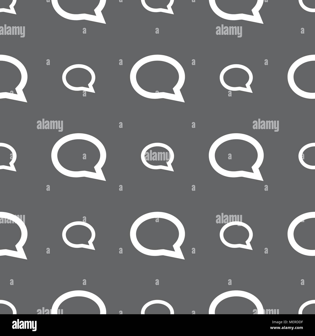 Speech bubble icons. Think cloud symbols. Seamless pattern on a gray ...