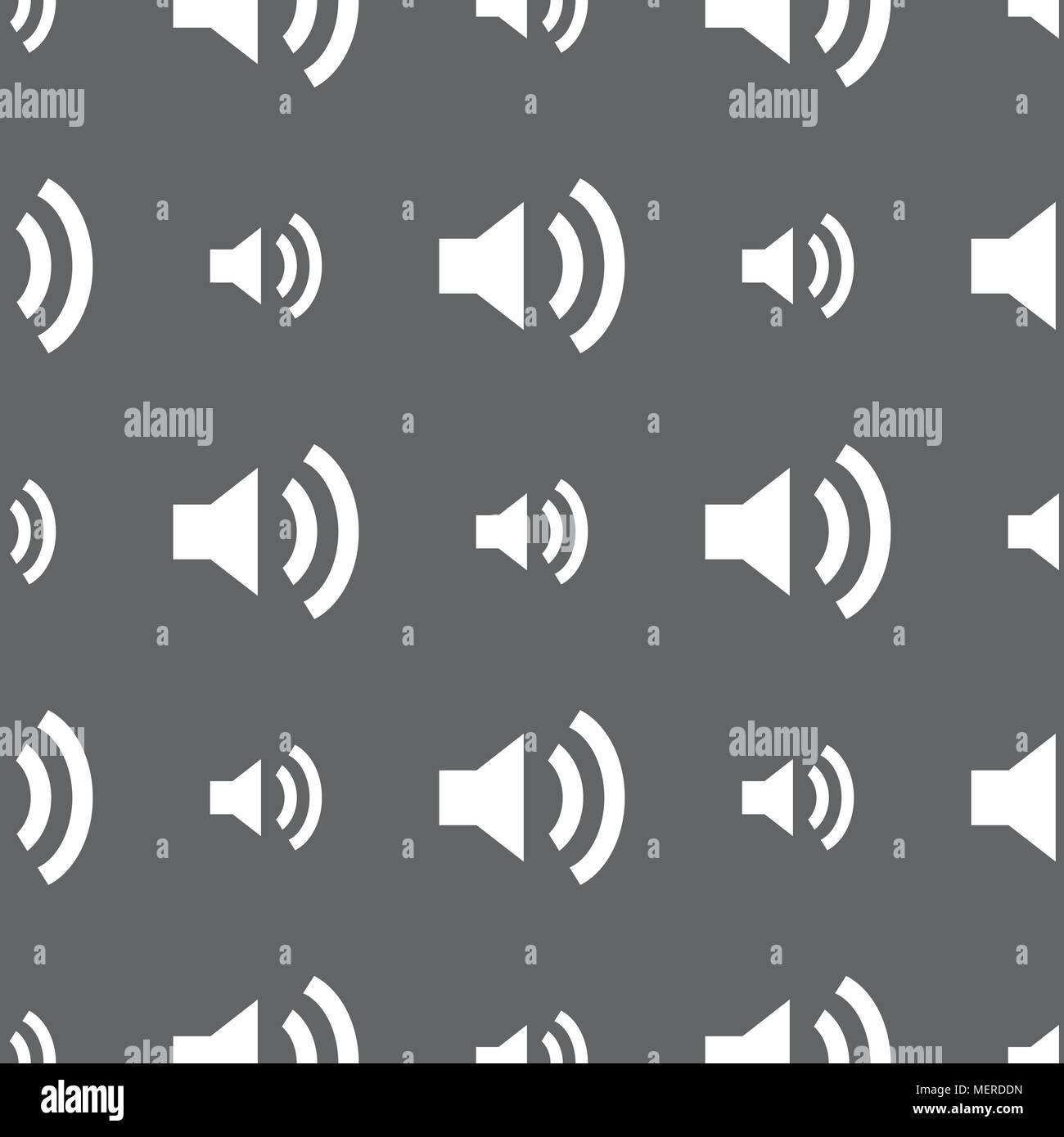 Speaker volume sign icon. Sound symbol. Seamless pattern on a gray ...