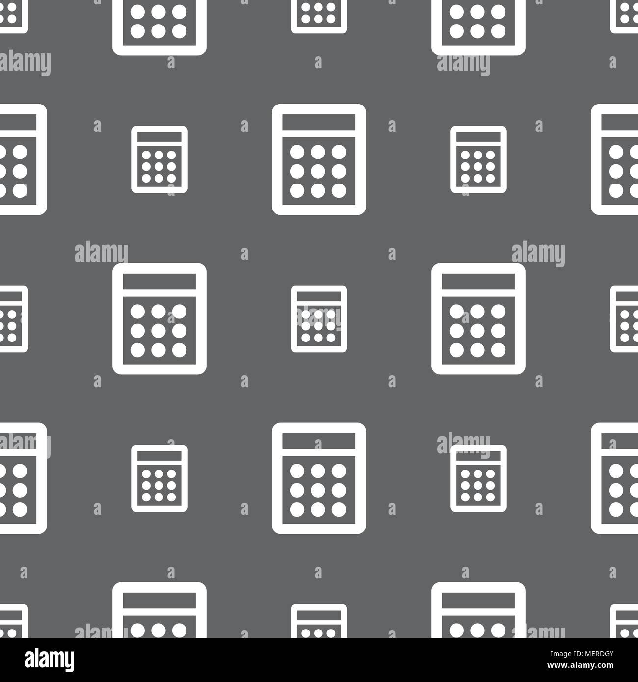 Calculator sign icon. Bookkeeping symbol. Seamless pattern on a gray ...