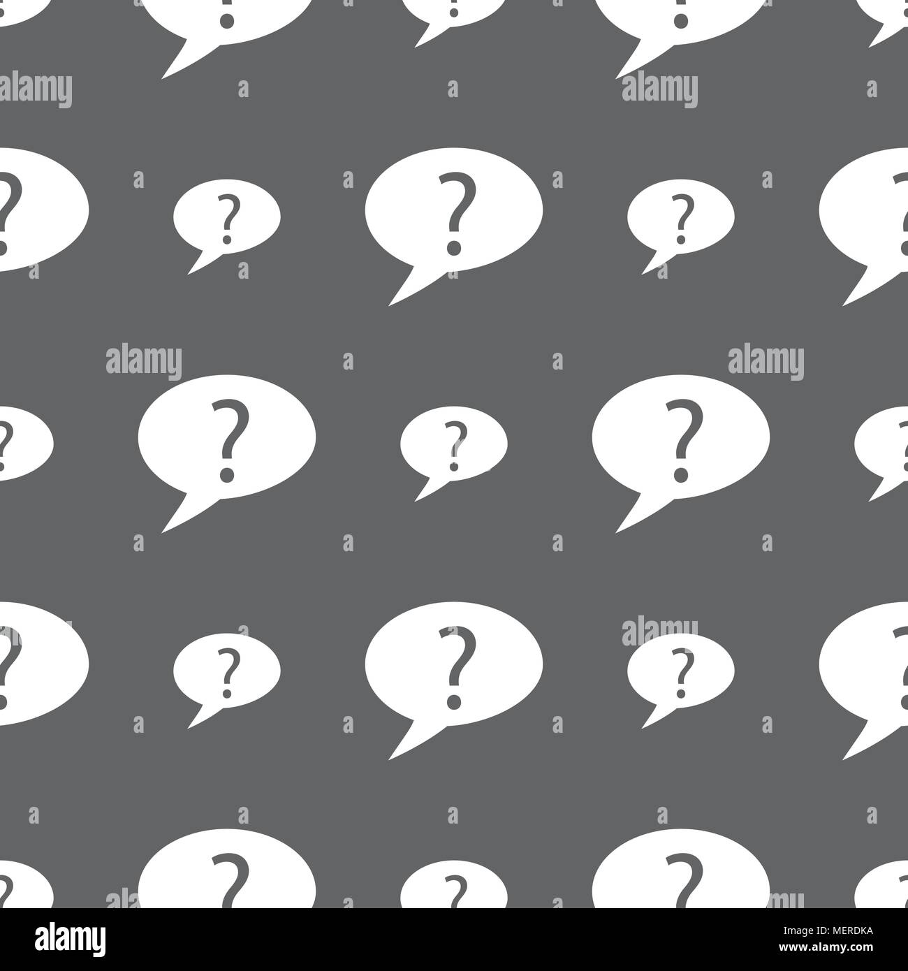 Question mark sign icon. Help speech bubble symbol. FAQ sign. Seamless ...