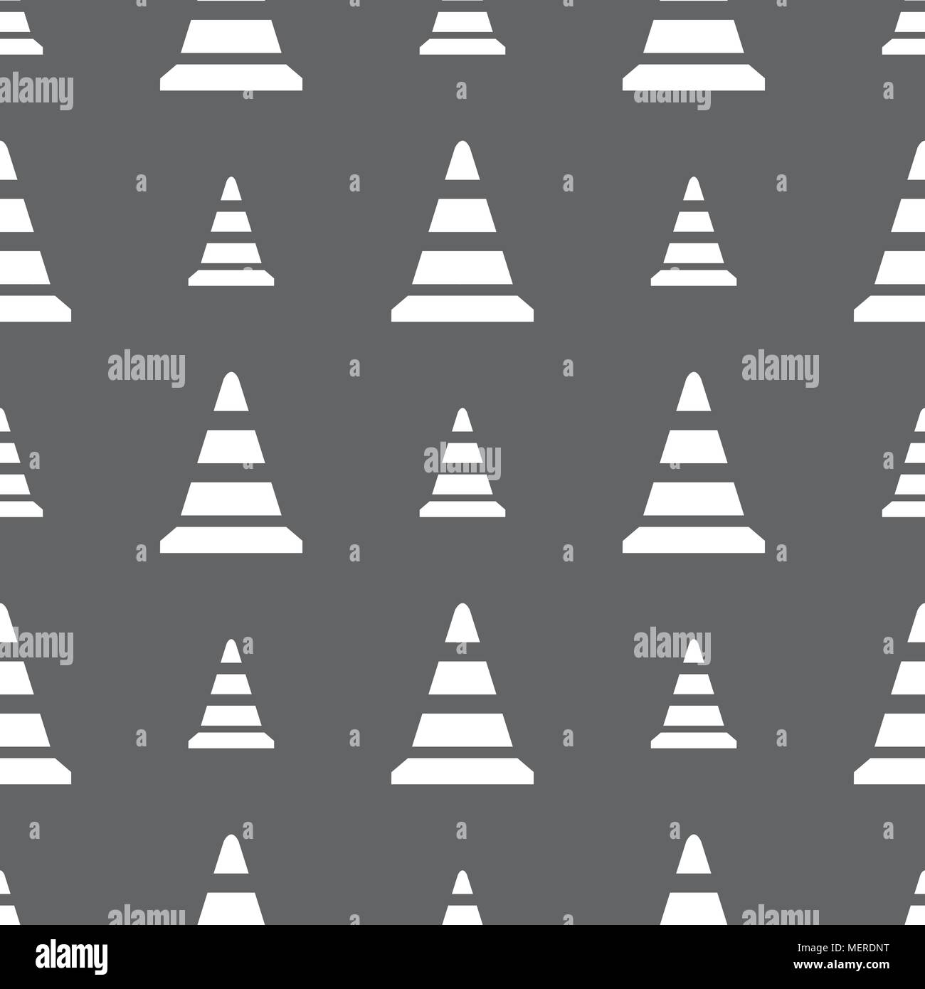 road cone icon. Seamless pattern on a gray background. Vector ...