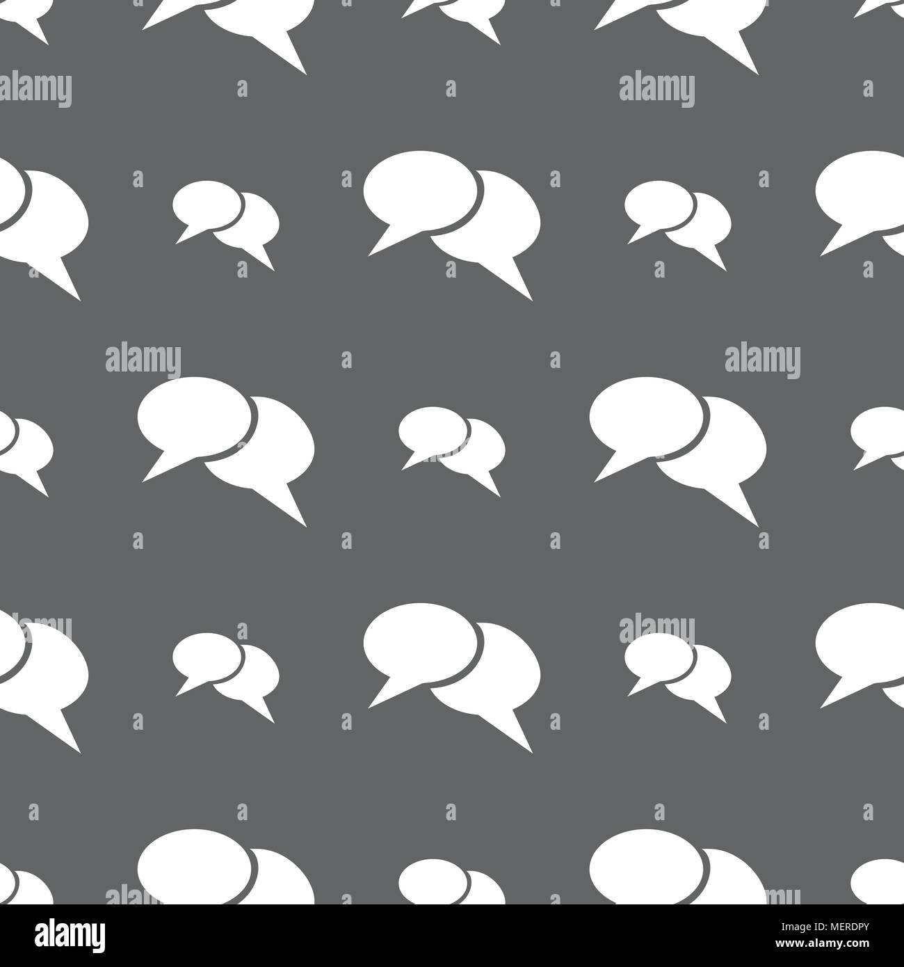 Speech bubble icons. Think cloud symbols. Seamless pattern on a gray ...