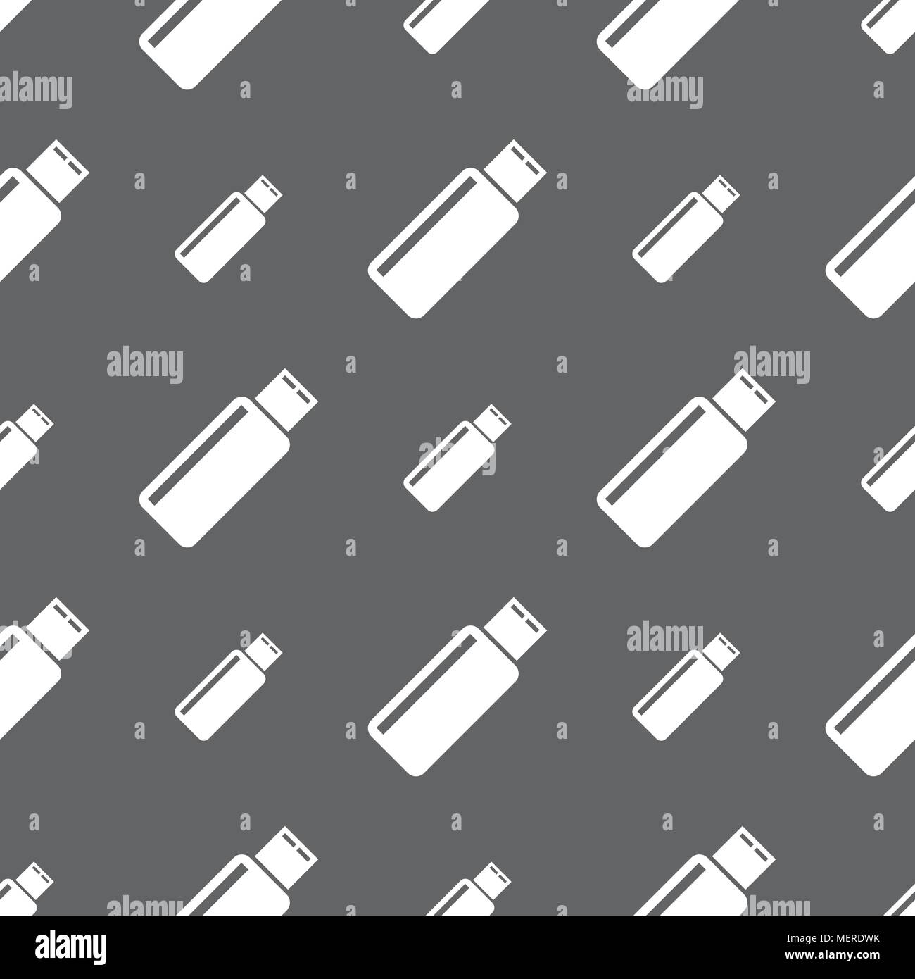 Usb sign icon. Usb flash drive stick symbol. Seamless pattern on a gray ...