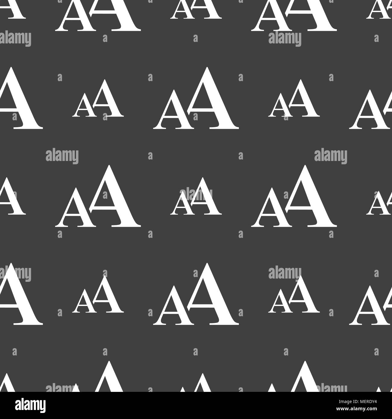 Enlarge font, AA icon sign. Seamless pattern on a gray background ...