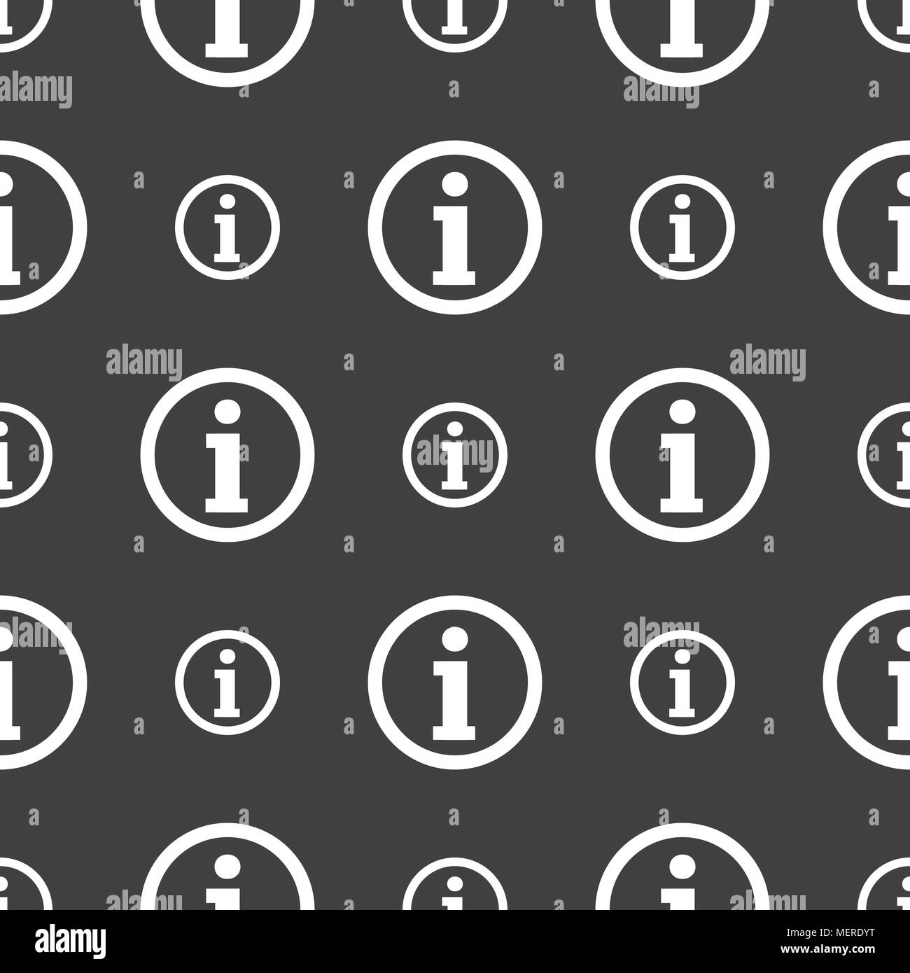 Information sign icon. Info speech bubble symbol. Seamless pattern on a ...