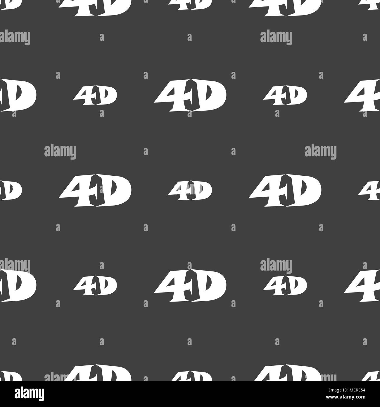 4D sign icon. 4D New technology symbol. Seamless pattern on a gray ...