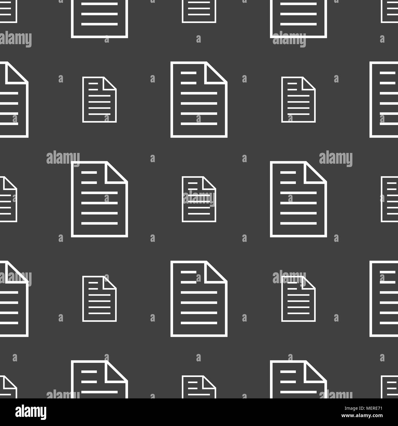 Text file sign icon. File document symbol. Seamless pattern on a gray ...