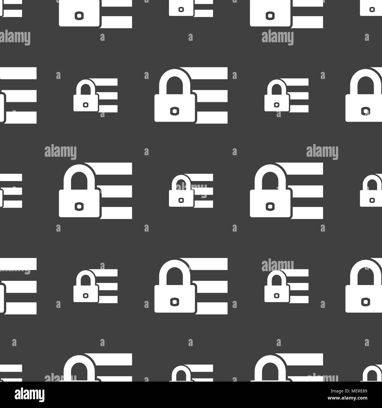 Lock, login icon sign. Seamless pattern on a gray background. Vector ...