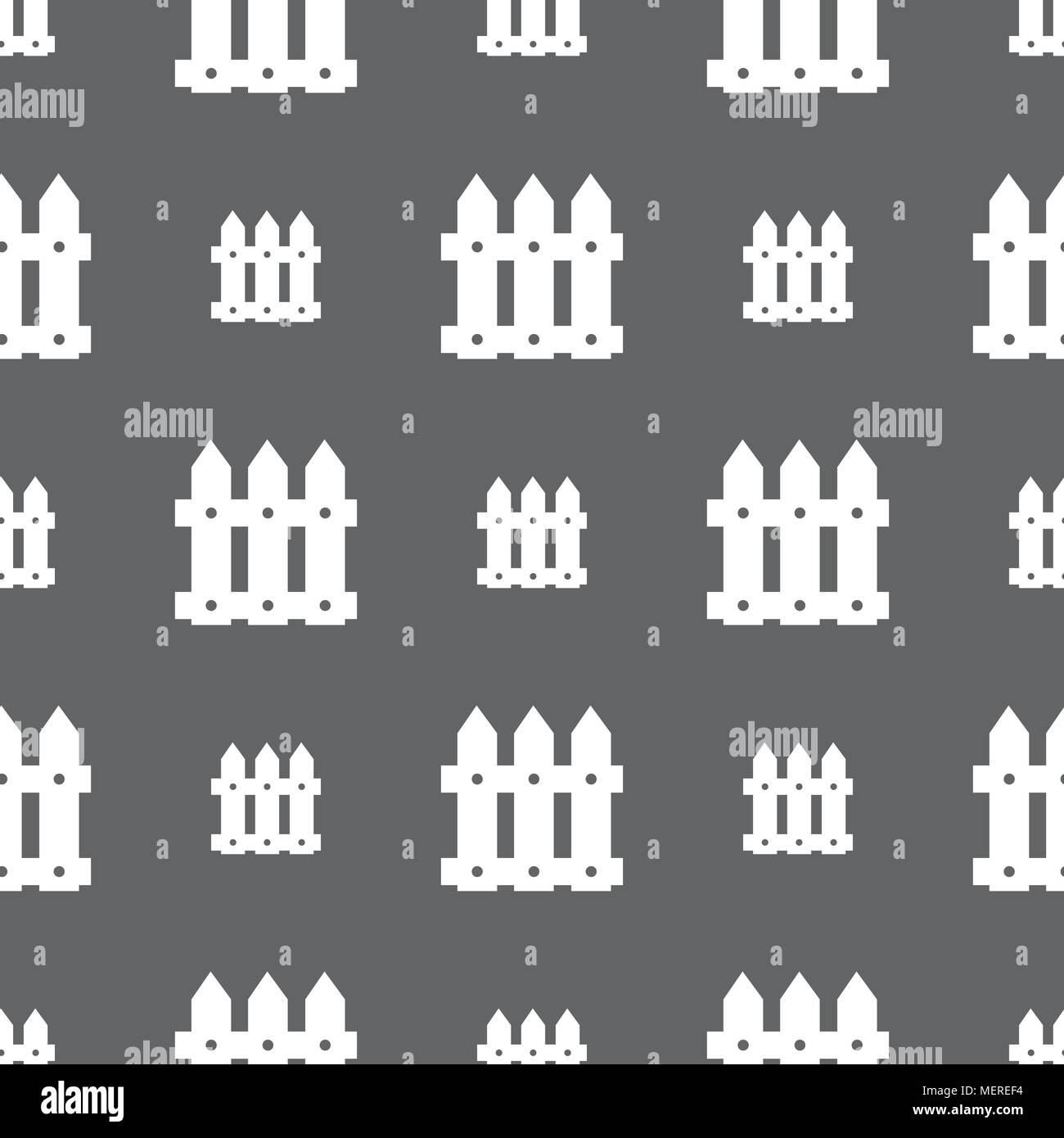 Fence icon sign. Seamless pattern on a gray background. Vector ...
