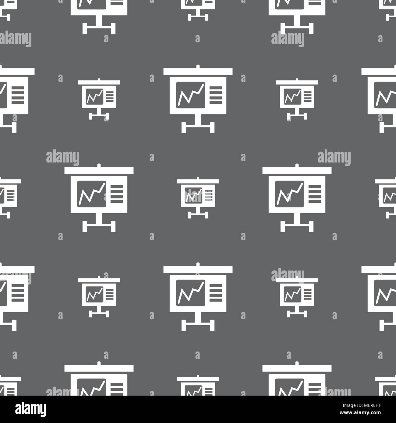Graph icon sign. Seamless pattern on a gray background. Vector ...