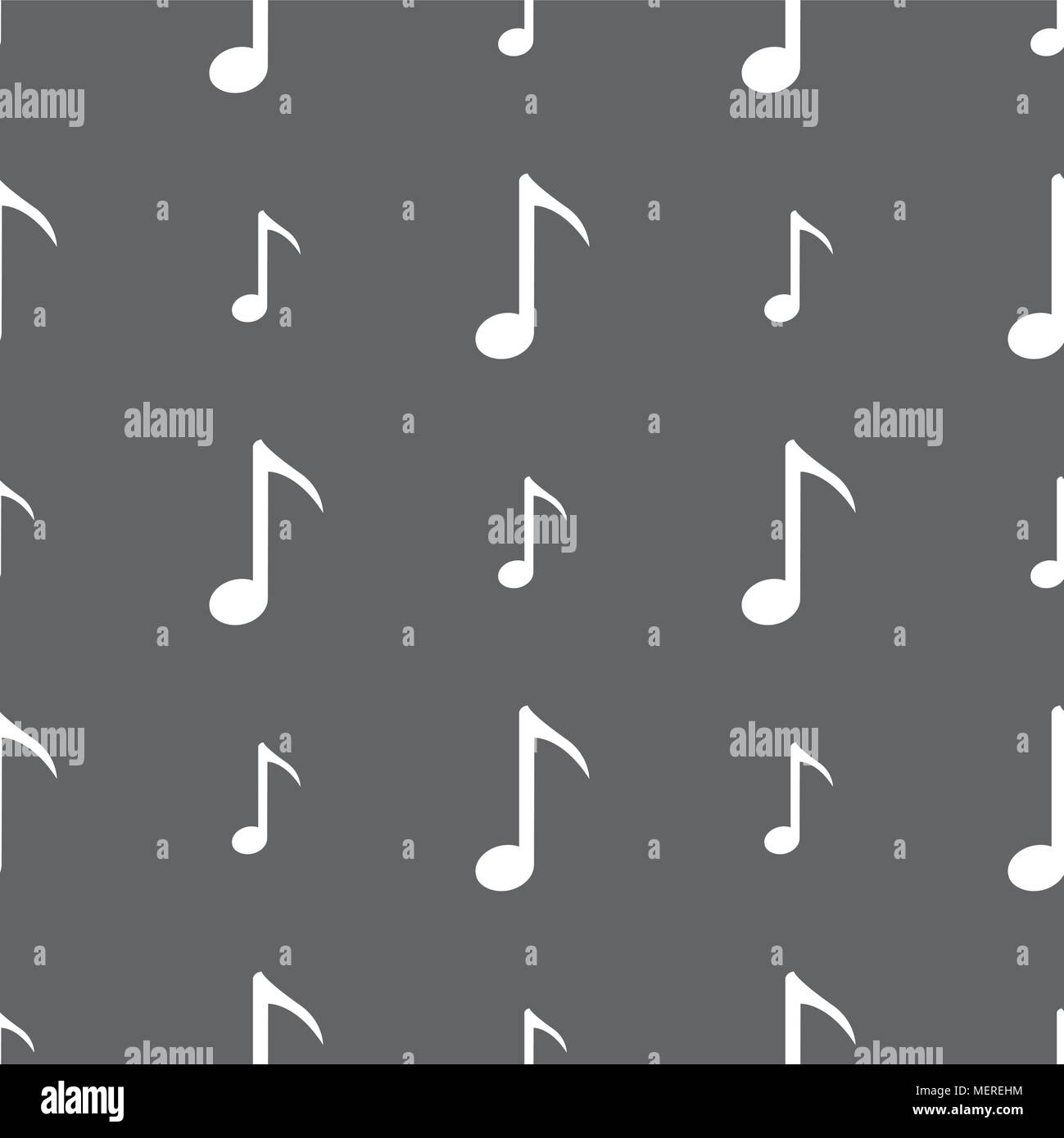 Music note icon sign. Seamless pattern on a gray background. Vector ...