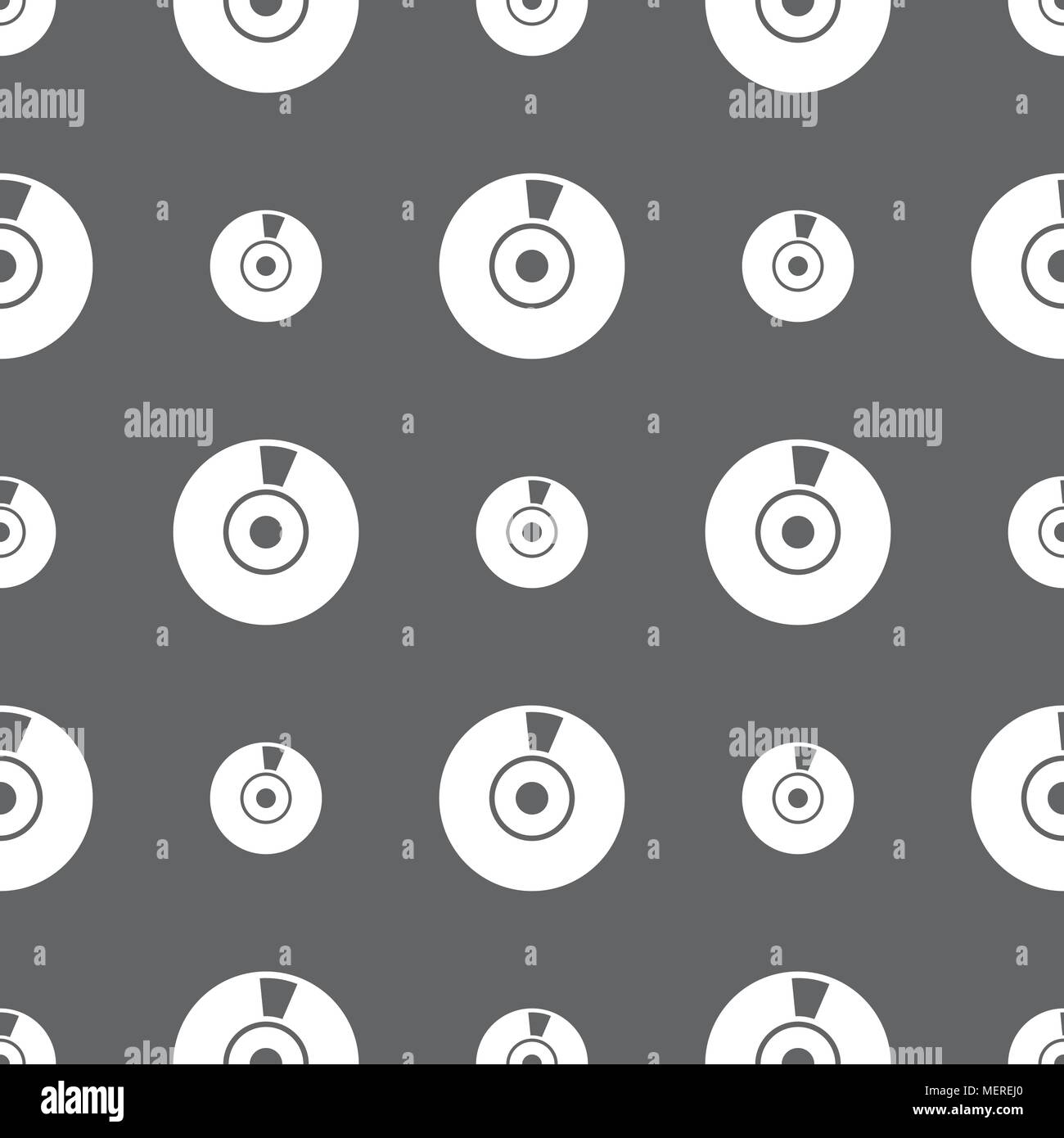 CD or DVD icon sign. Seamless pattern on a gray background. Vector ...