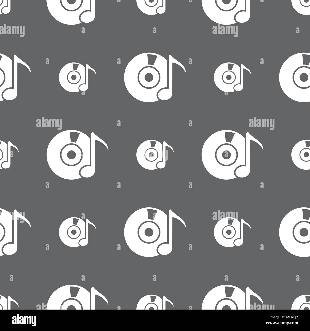 CD or DVD icon sign. Seamless pattern on a gray background. Vector ...