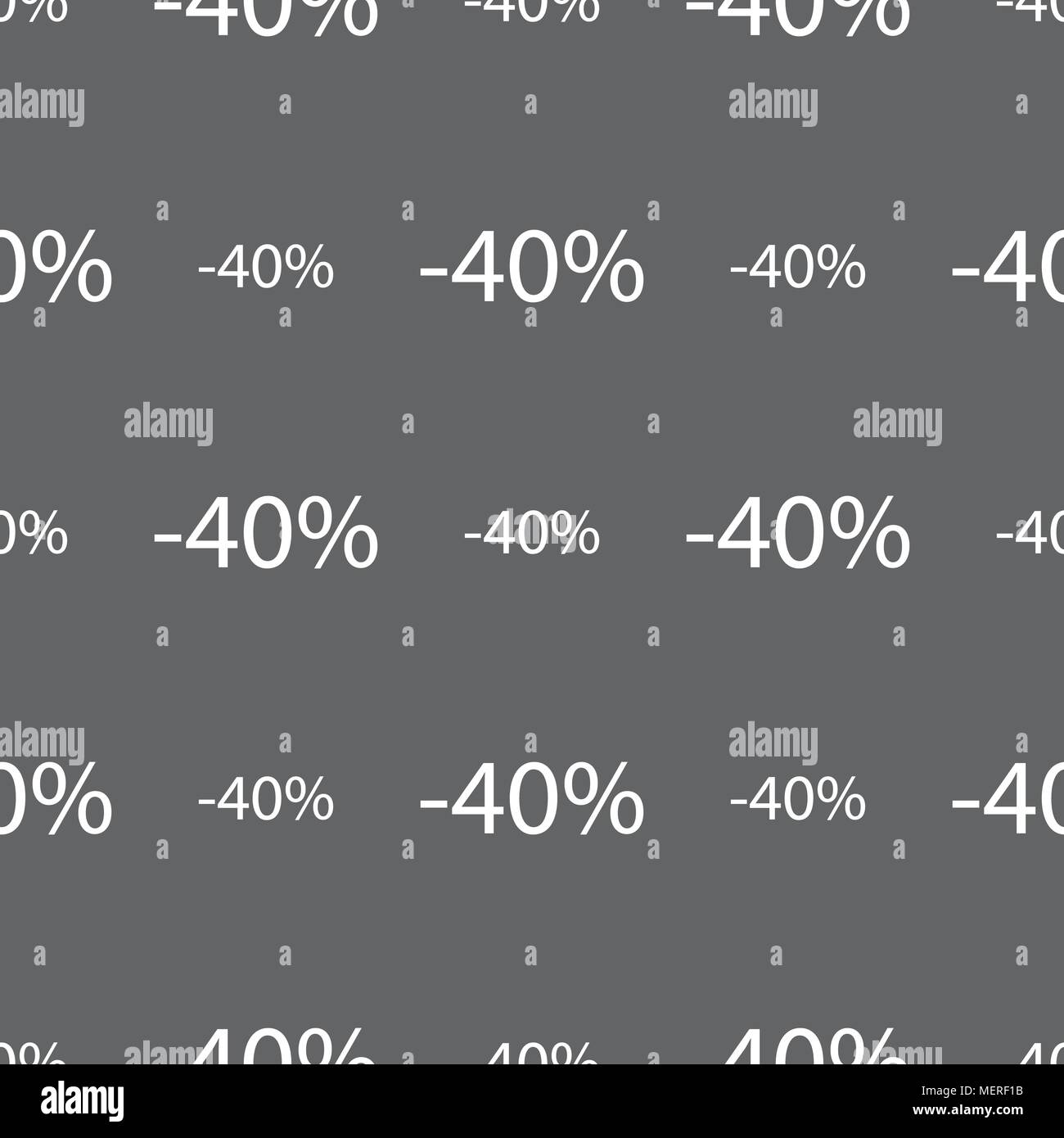 40 percent discount sign icon. Sale symbol. Special offer label ...