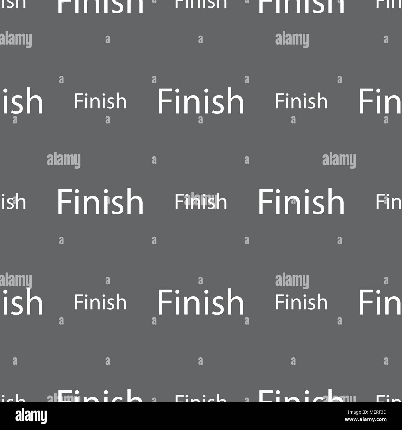 Finish sign icon. Power button. Seamless pattern on a gray background ...