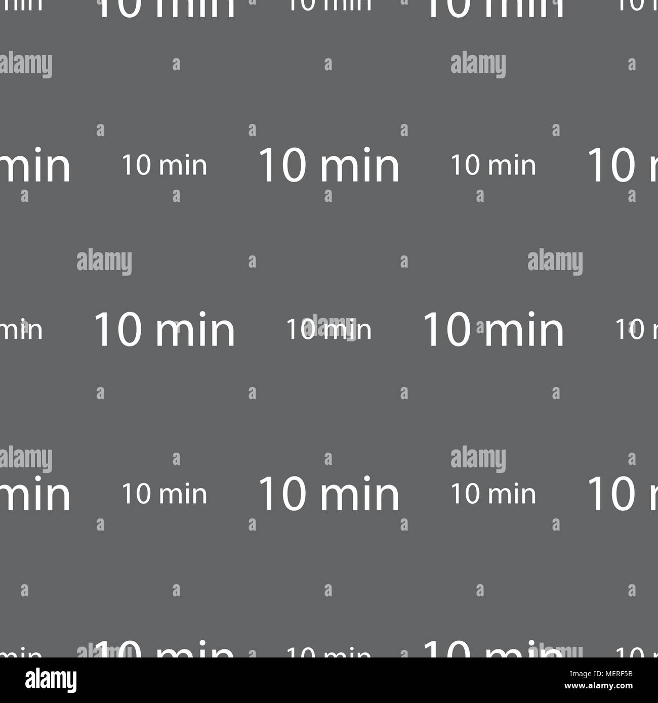 10 minutes sign icon. Seamless pattern on a gray background. Vector ...