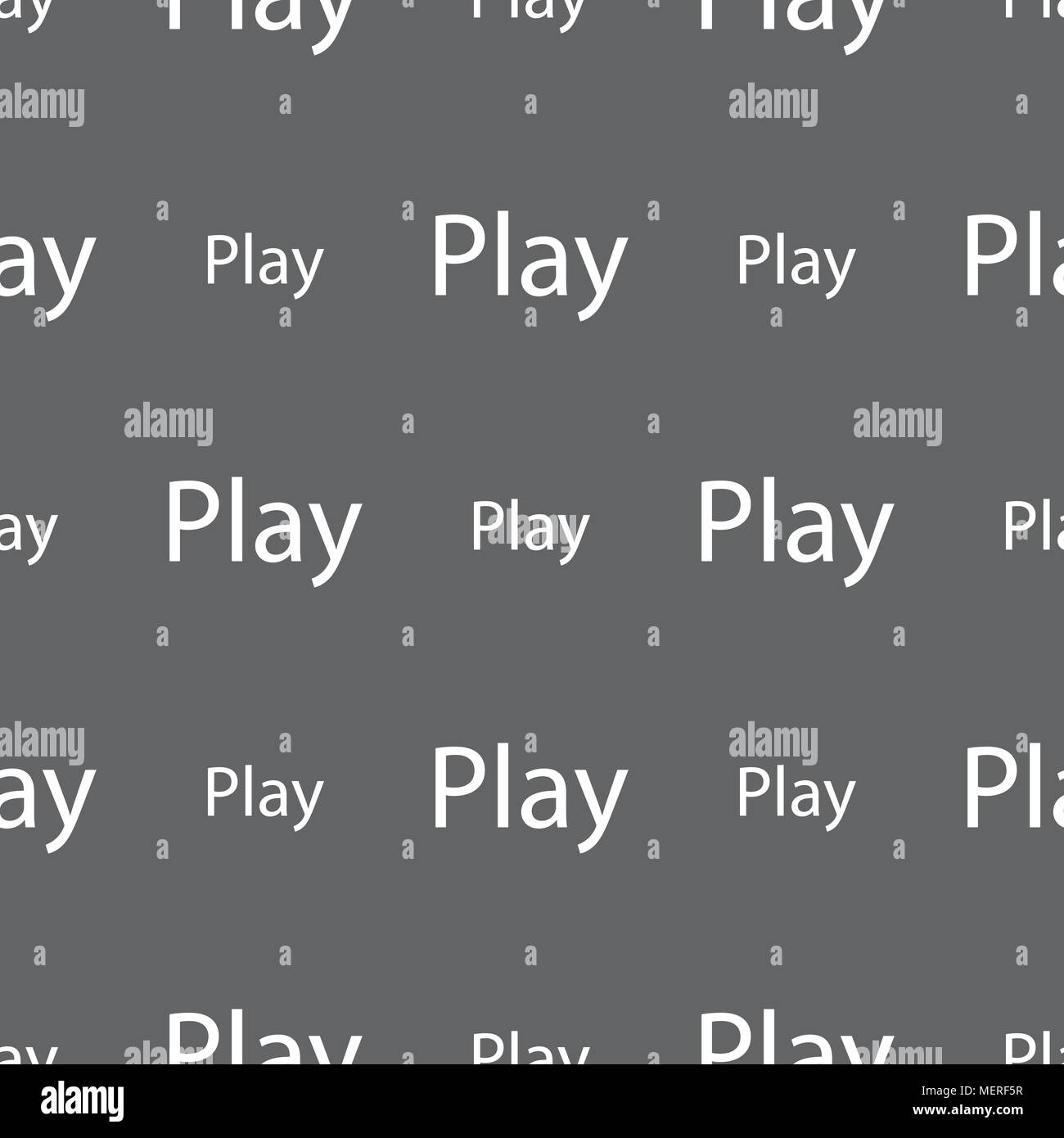 Play sign icon. symbol. Seamless pattern on a gray background. Vector ...