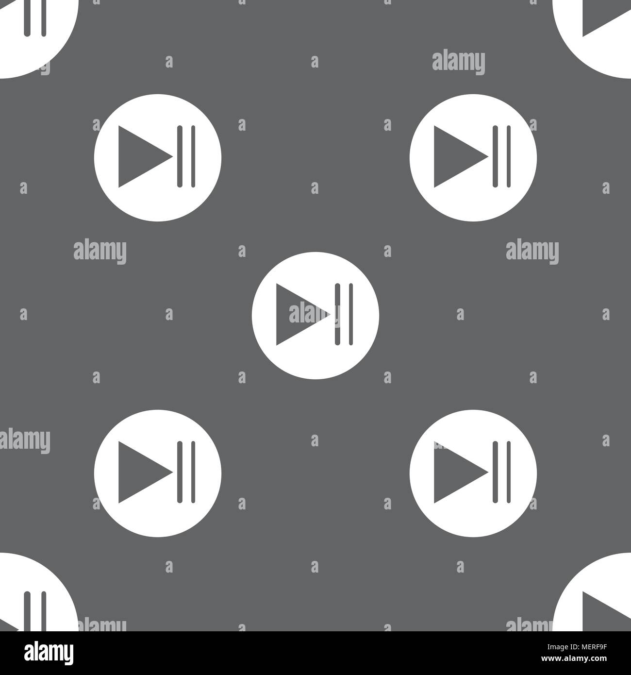 play button icon. Seamless pattern on a gray background. Vector ...