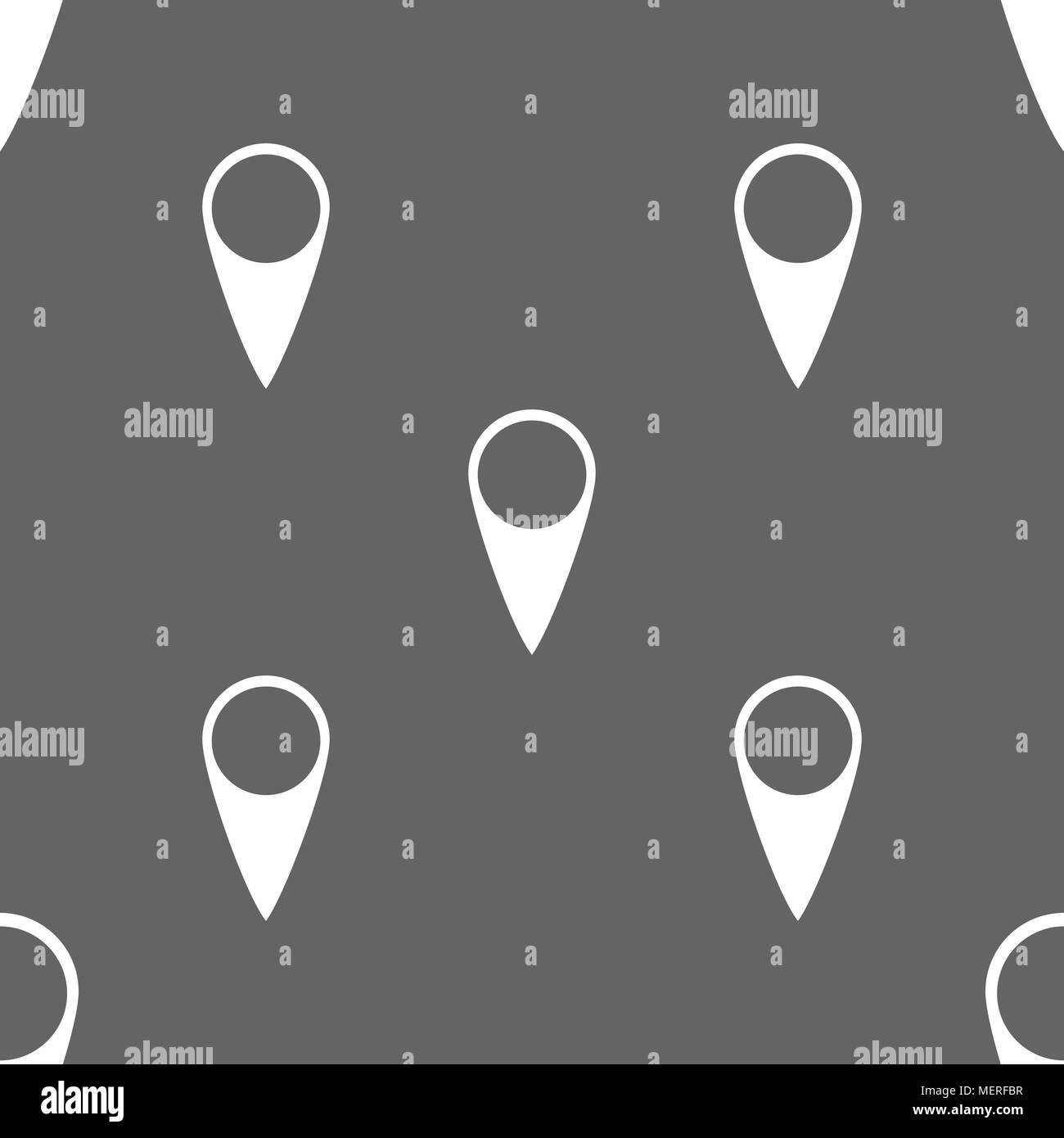 Map Pointer Icon Gps Location Symbol Seamless Pattern On A Gray Background Vector