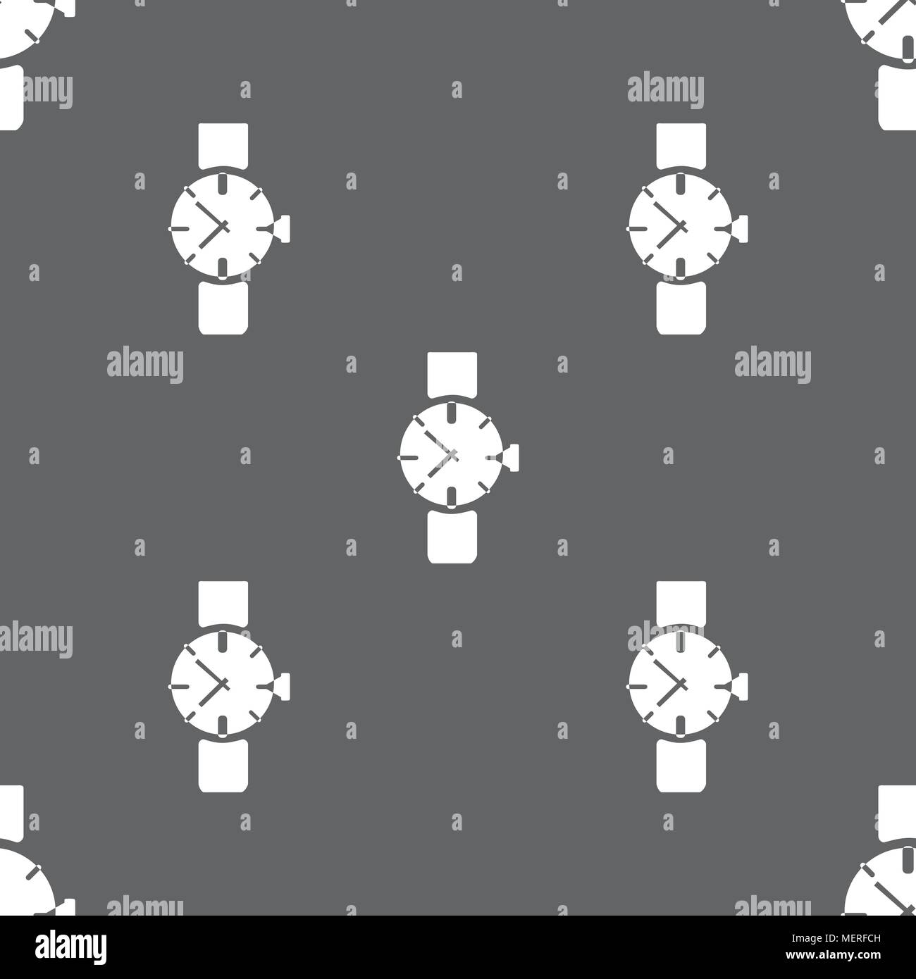 watches icon symbol . Seamless pattern on a gray background. Vector ...