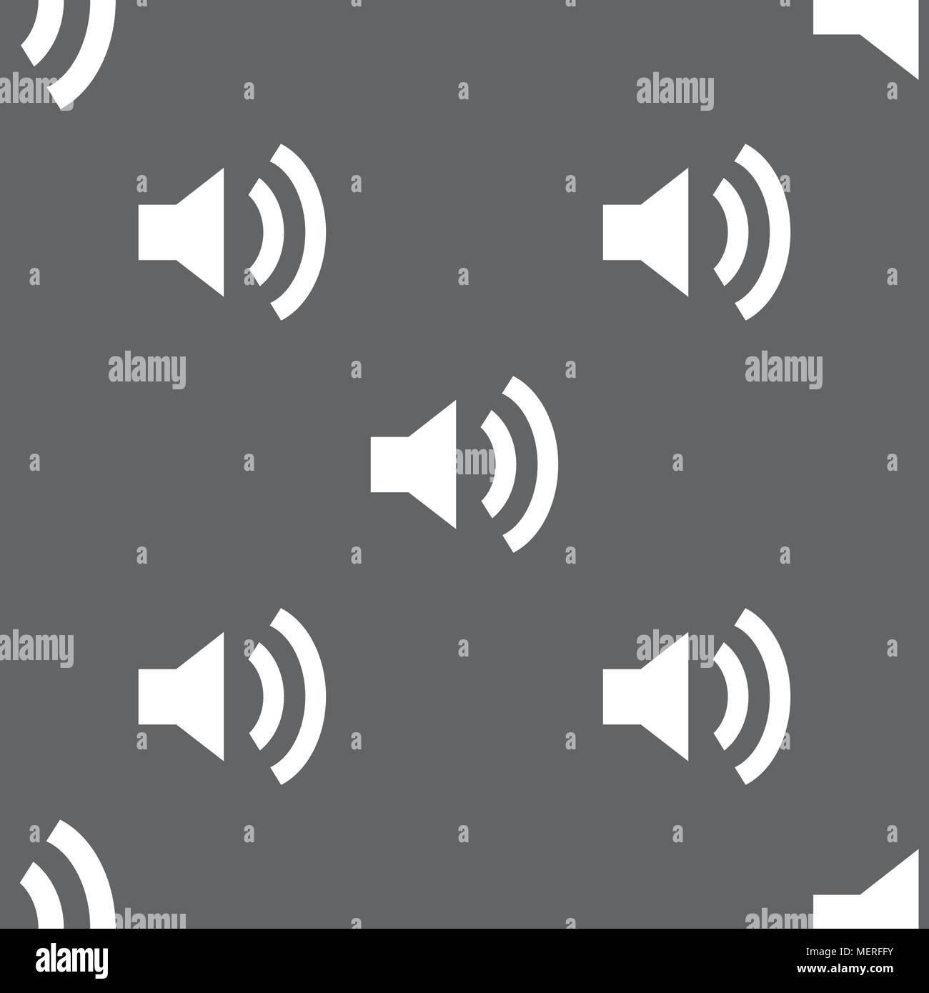 Speaker volume sign icon. Sound symbol. Seamless pattern on a gray ...
