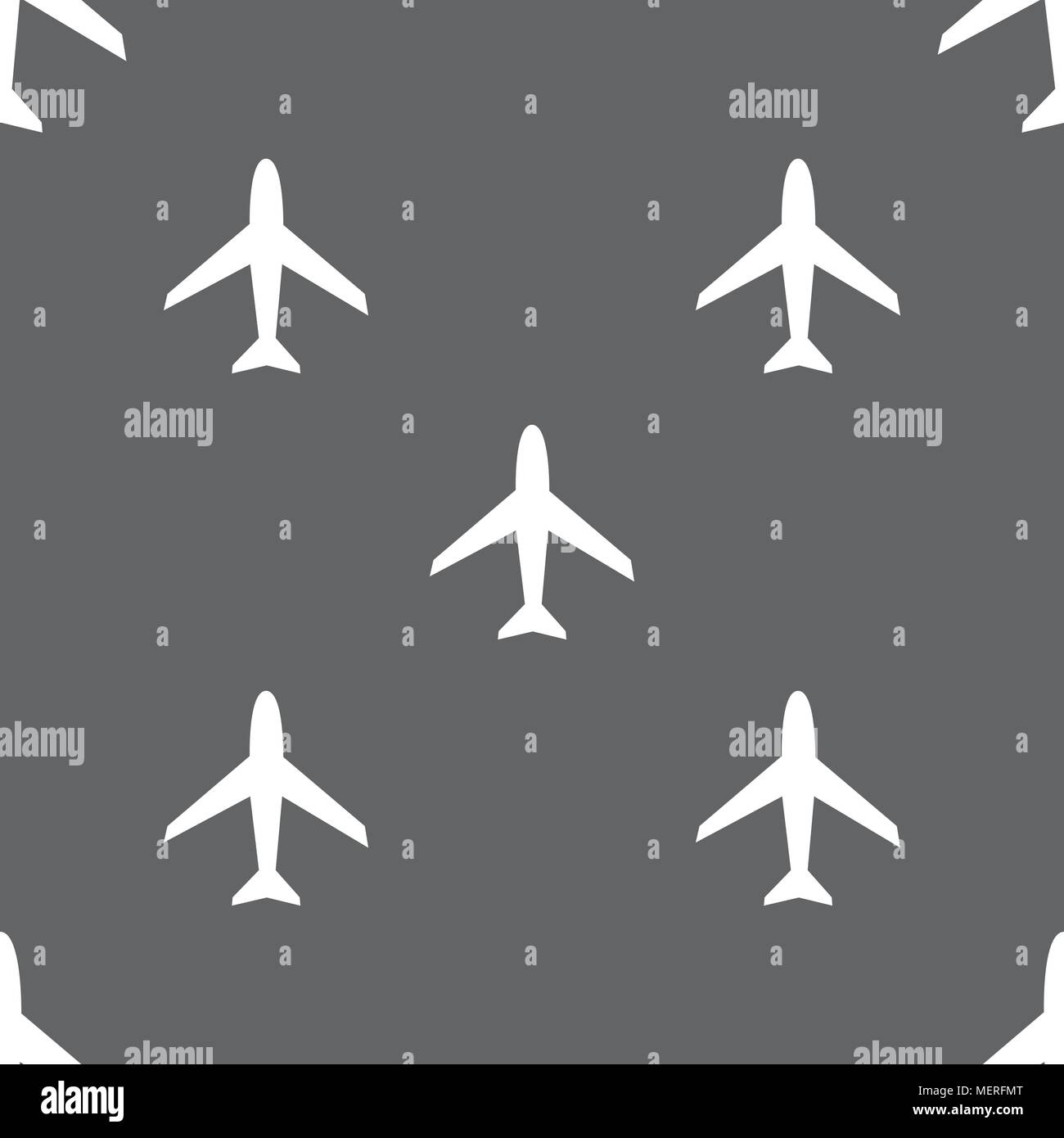 Airplane sign. Plane symbol. Travel icon. Flight flat label. Seamless ...