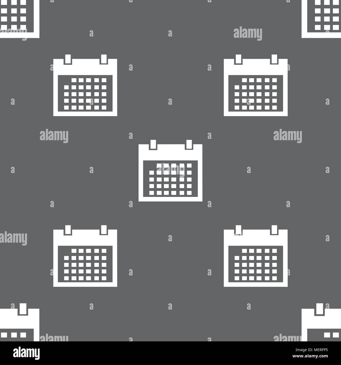 Calendar sign icon. days month symbol. Date button. Seamless pattern on ...