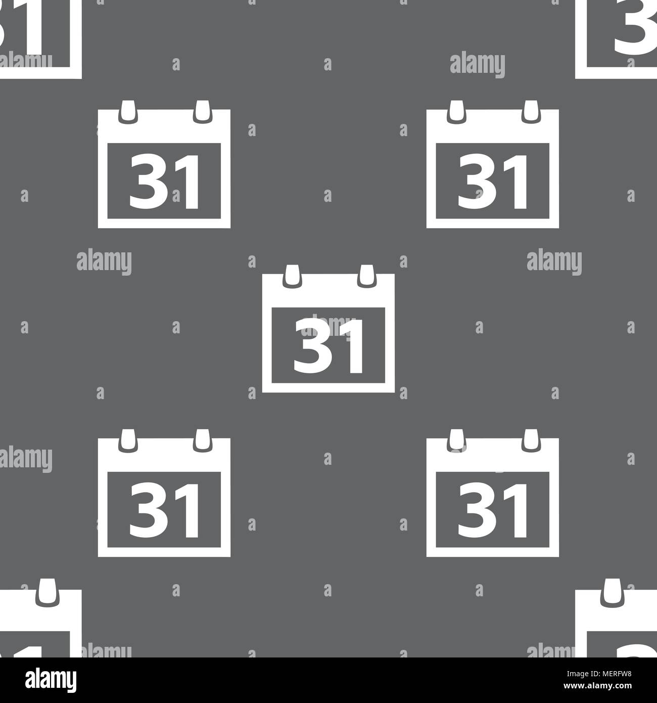 Calendar sign icon. 31 day month symbol. Date button. Seamless pattern ...