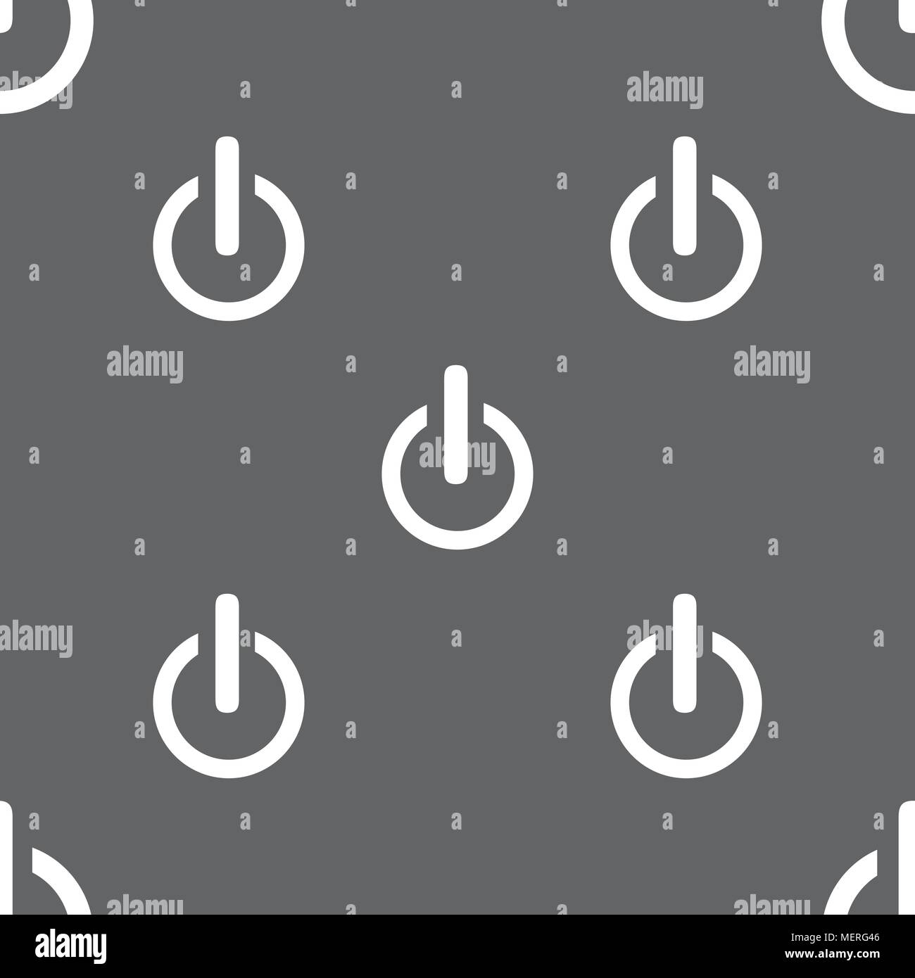 Power sign icon. Switch on symbol. Seamless pattern on a gray ...