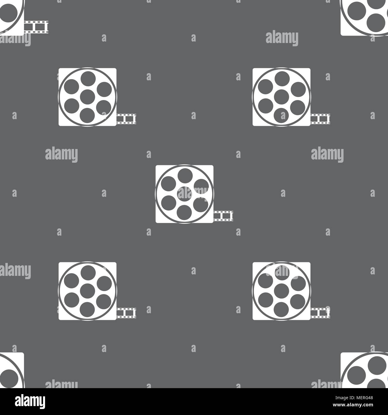 Video sign icon. frame symbol. Seamless pattern on a gray background ...