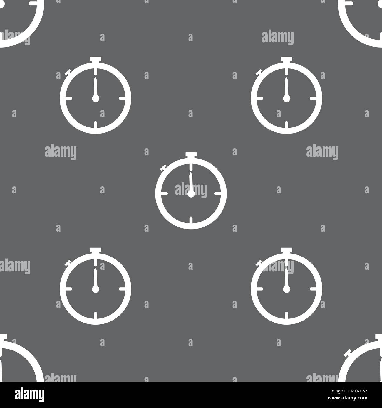 Timer sign icon. Stopwatch symbol.. Seamless pattern on a gray ...