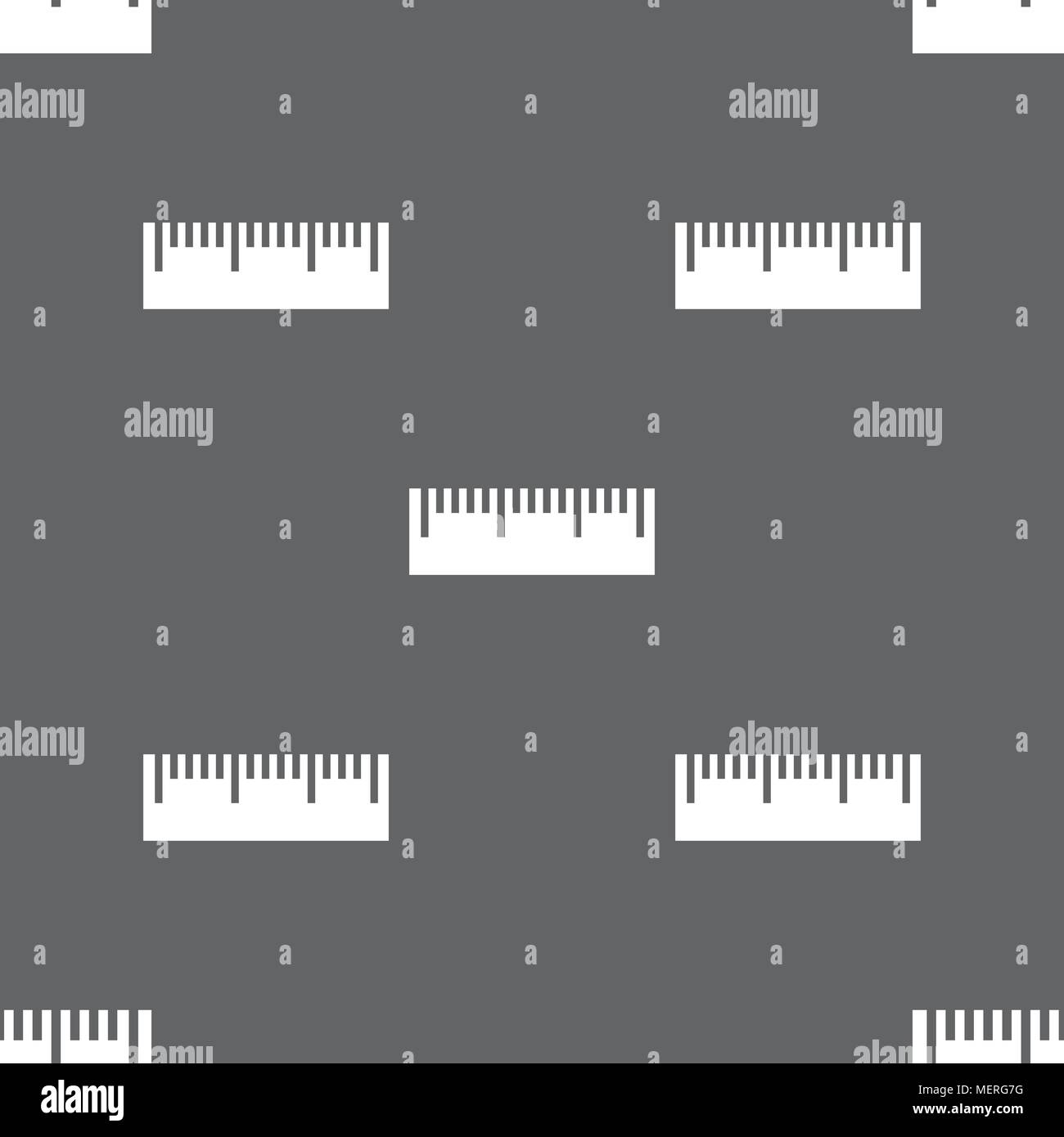 Ruler sign icon. School tool symbol. Seamless pattern on a gray ...