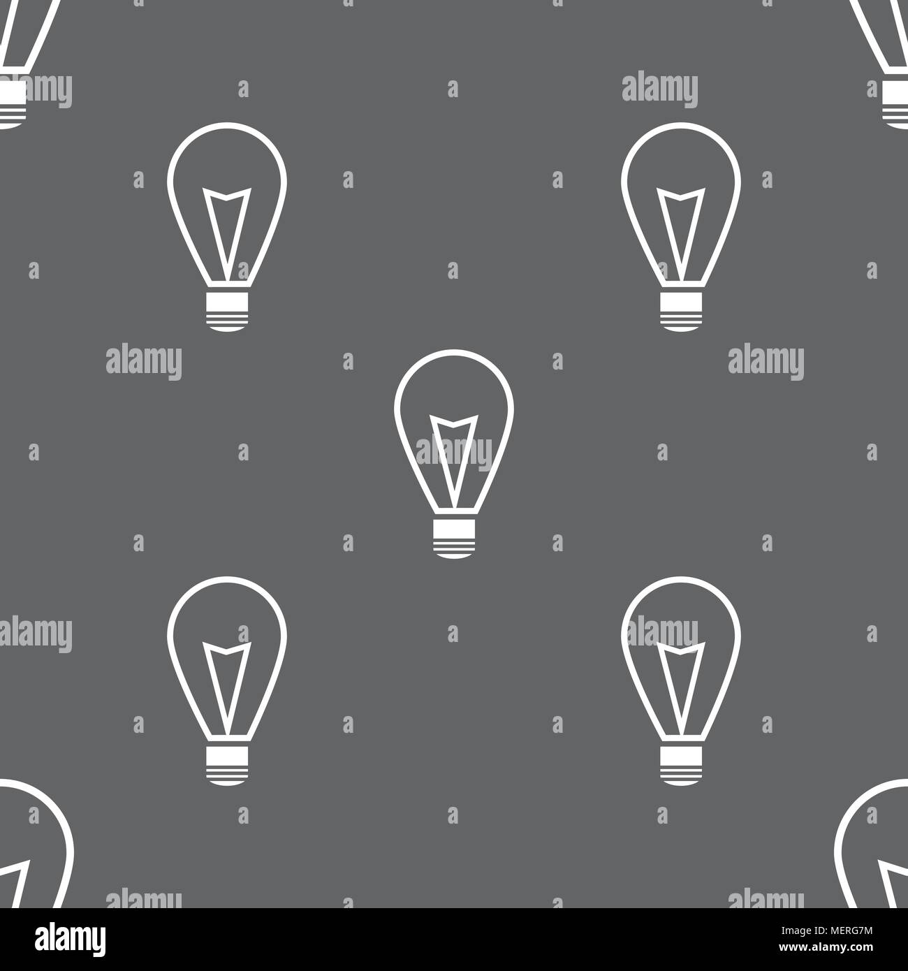 Light lamp sign icon. Idea symbol. Lightis on. Seamless pattern on a ...