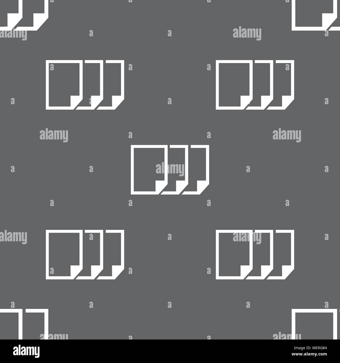 Copy File Sign Icon Duplicate Document Symbol Seamless Pattern On A Gray Background Vector