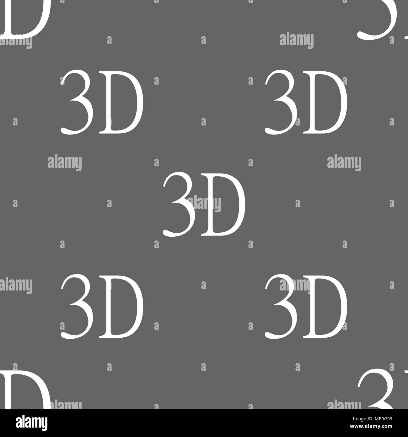 3D sign icon. 3D New technology symbol. Seamless pattern on a gray ...