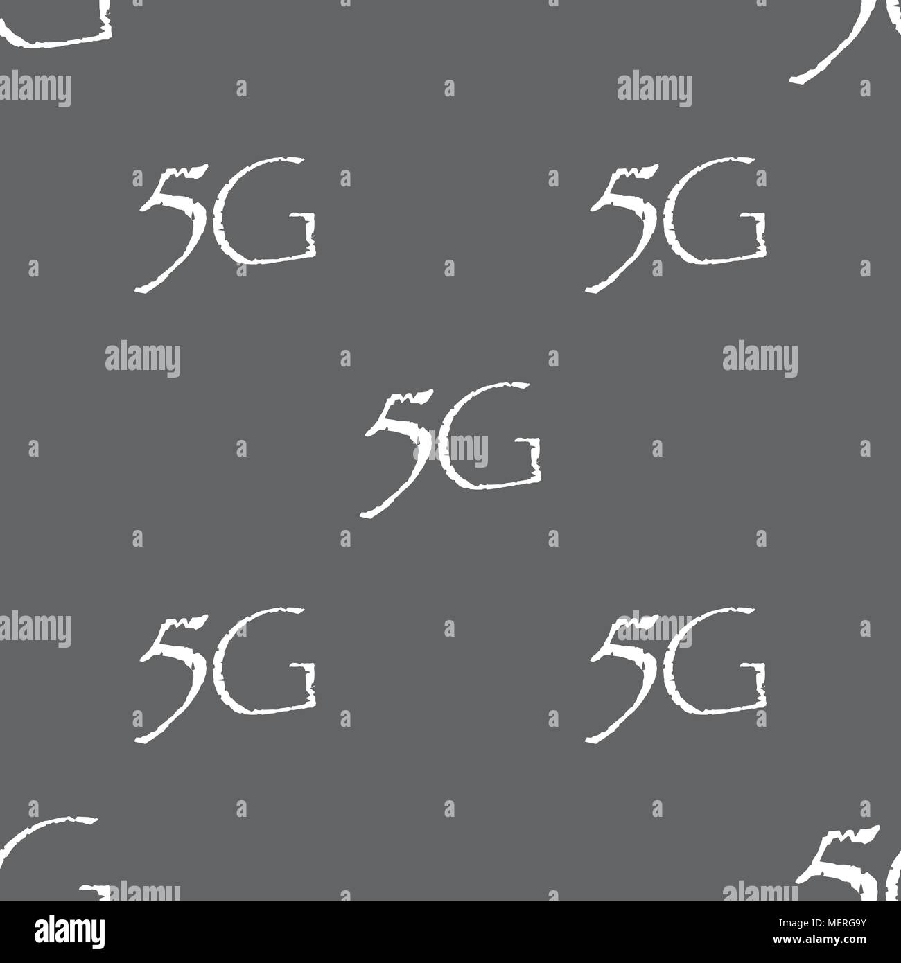 5G sign icon. Mobile telecommunications technology symbol. Seamless ...