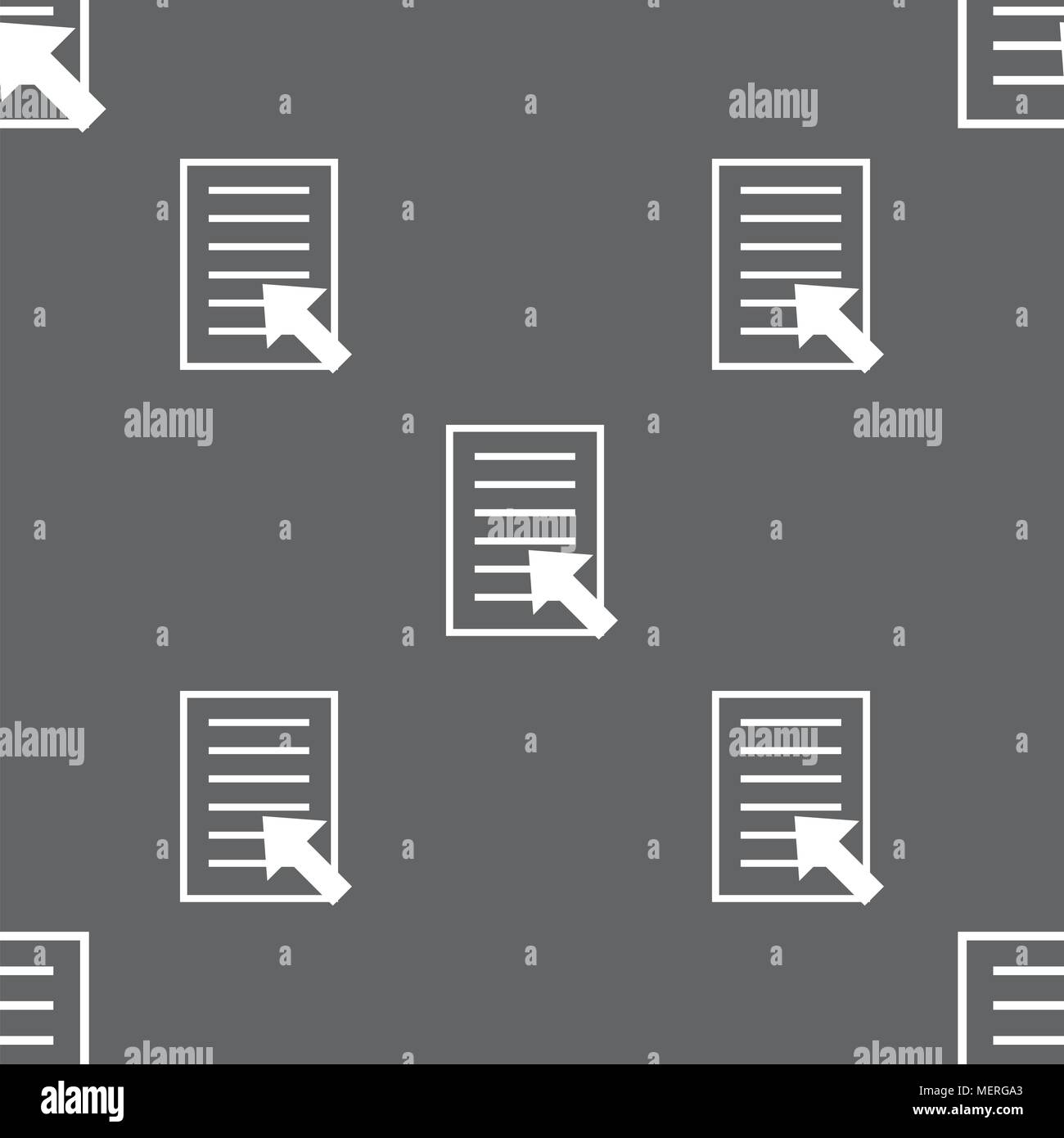 Text file sign icon. File document symbol. Seamless pattern on a gray ...