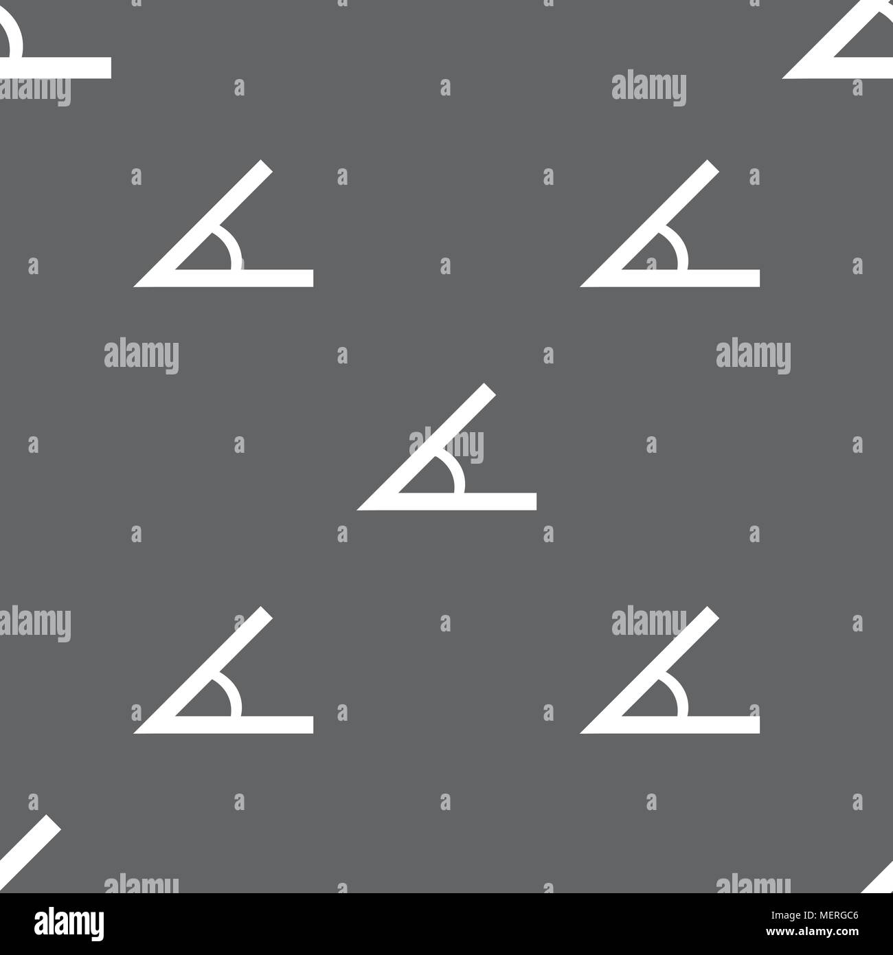 Angle 45 degrees icon sign. Seamless pattern on a gray background ...