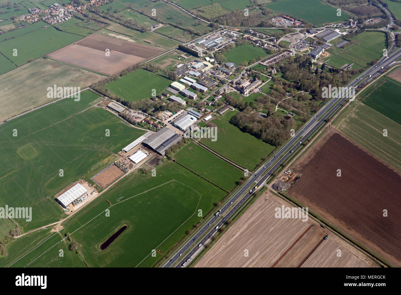 aerial view of Askham Bryan College, York Stock Photo - Alamy