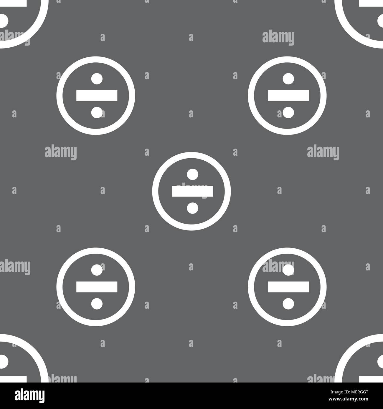 dividing icon sign. Seamless pattern on a gray background. Vector ...