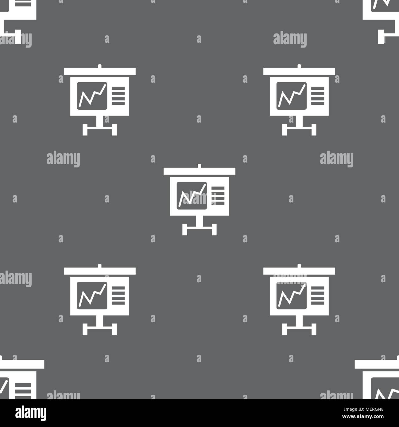 Graph icon sign. Seamless pattern on a gray background. Vector ...