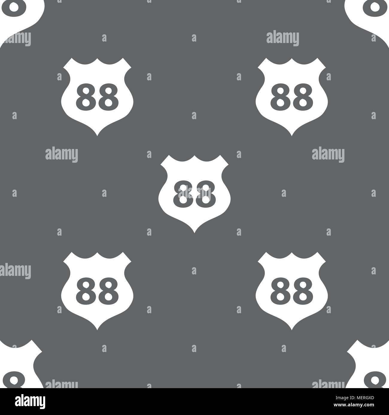 Route 88 highway icon sign. Seamless pattern on a gray background ...