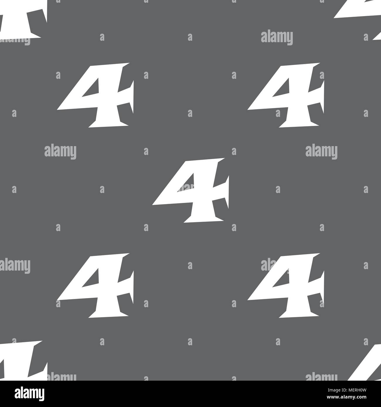 number four icon sign. Seamless pattern on a gray background. Vector ...