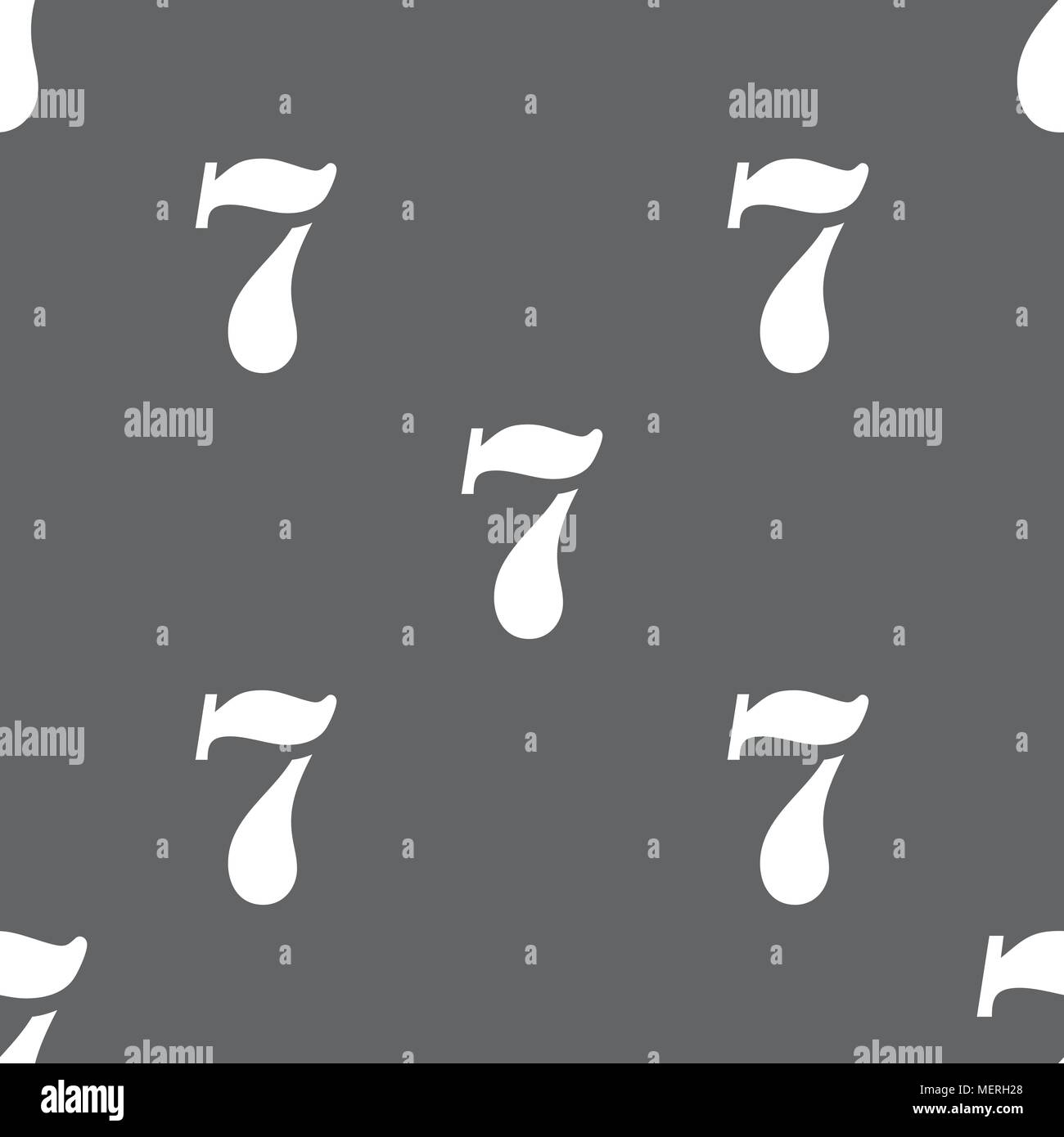 number seven icon sign. Seamless pattern on a gray background. Vector ...