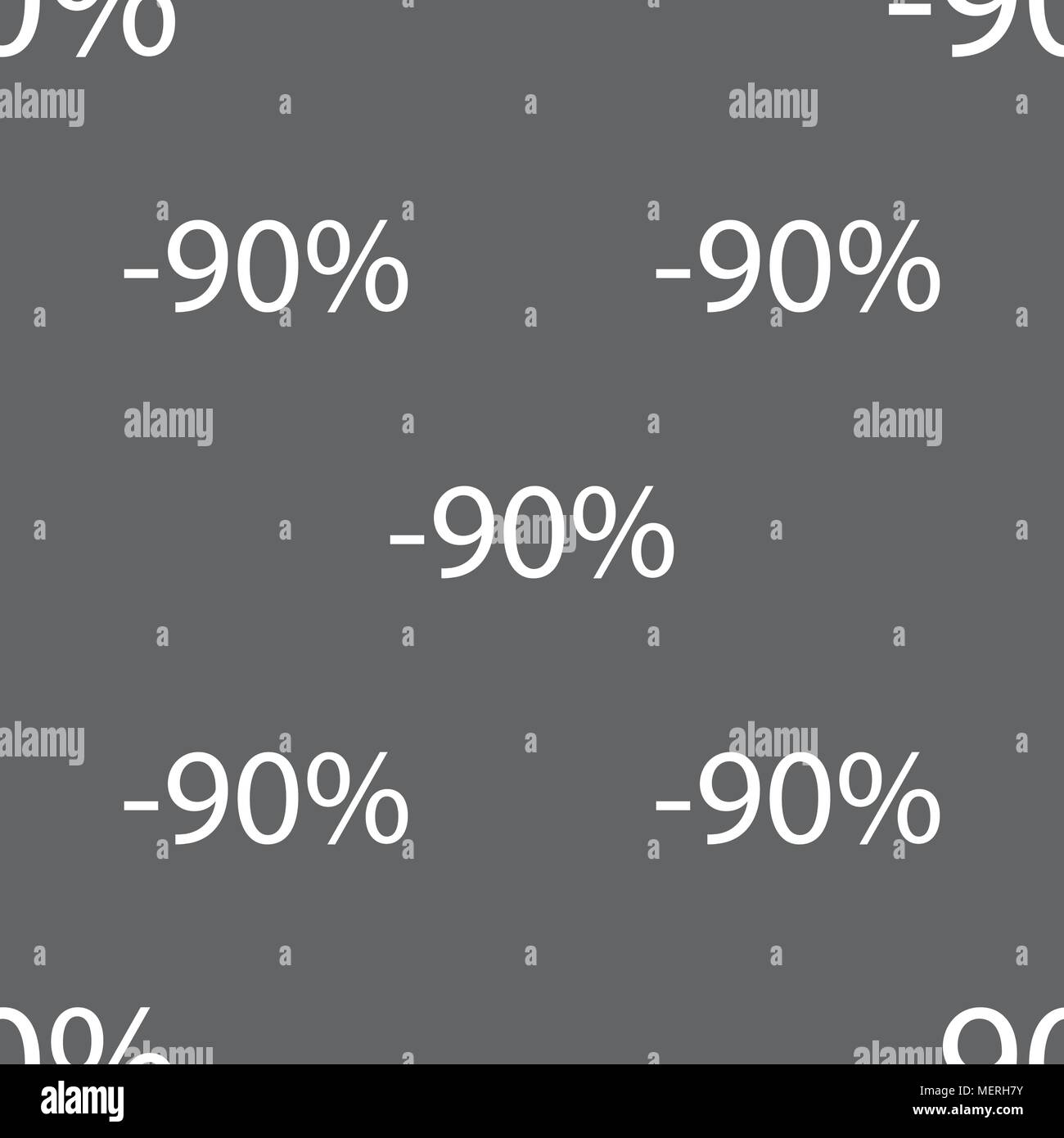 90 percent discount sign icon. Sale symbol. Special offer label ...