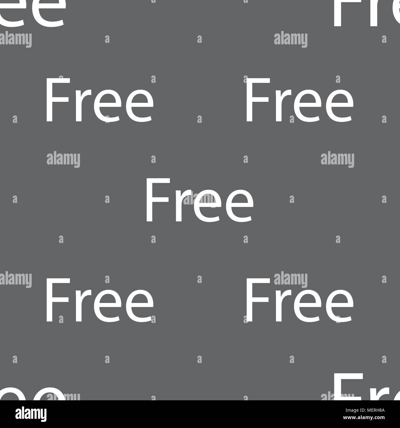 Free sign icon. Special offer symbol. Seamless pattern on a gray ...