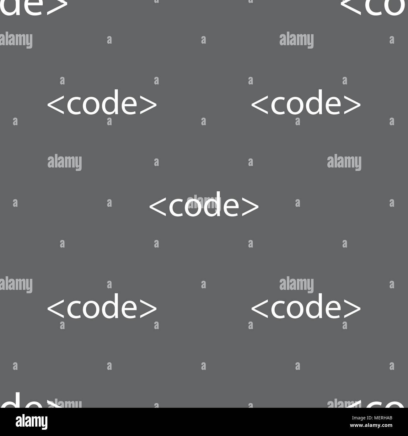 Code Sign Icon Programming Language Symbol Seamless Pattern On A Gray Background Vector