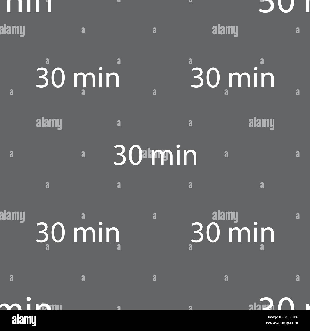 30 minutes sign icon. Seamless pattern on a gray background. Vector ...