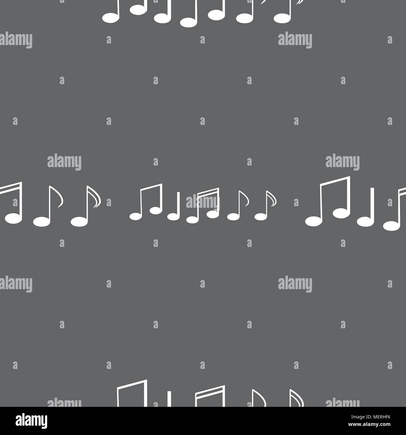 Music note sign icon. Musical symbol. Seamless pattern on a gray ...
